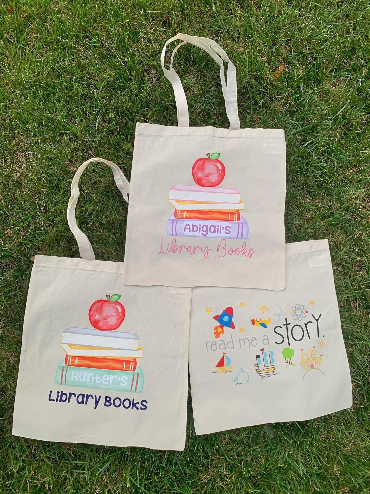 Personalized Library Totes – Southern Simplicity Designs